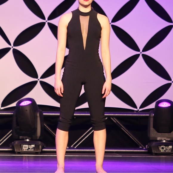 Other | Custom Black Cut Out Mesh Dance Costume | Poshmark
